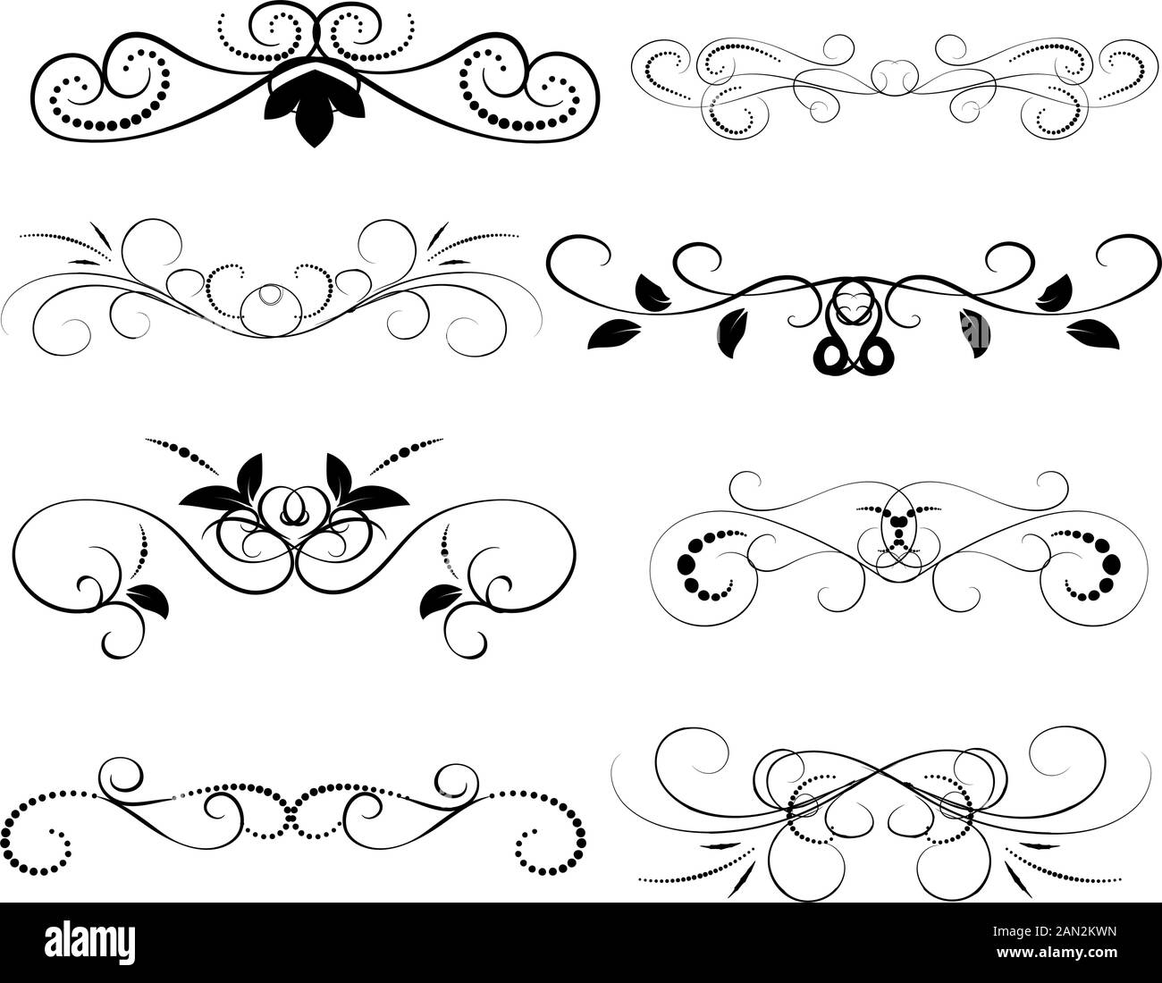 Set of decorative florish dividers, borders Stock Vector Image & Art ...