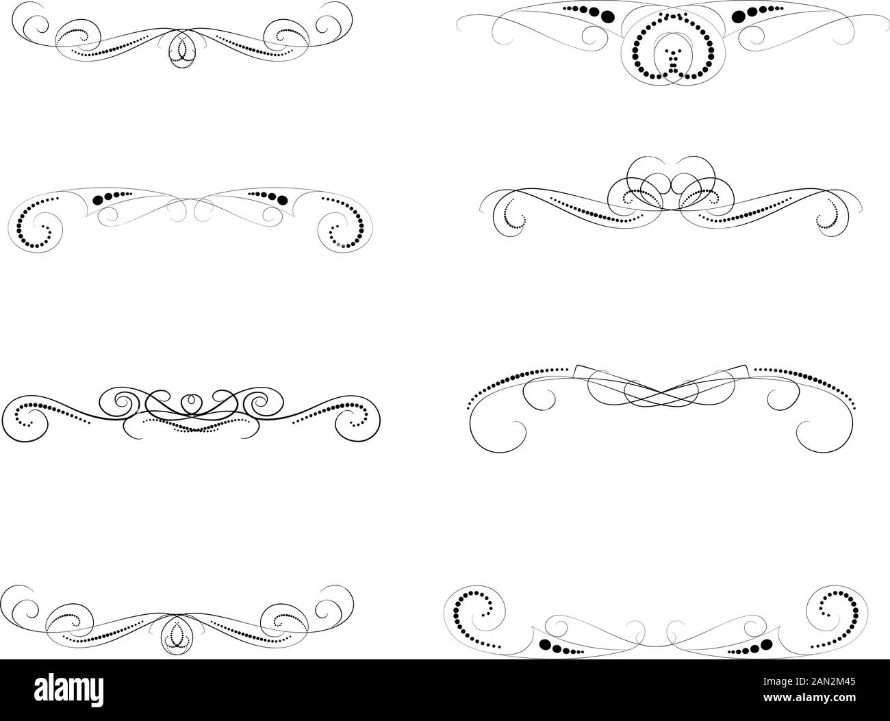 Set of decorative florish dividers, borders Stock Vector Image & Art ...