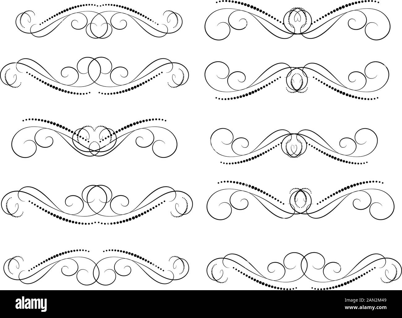 Set of decorative florish dividers, borders Stock Vector Image & Art ...