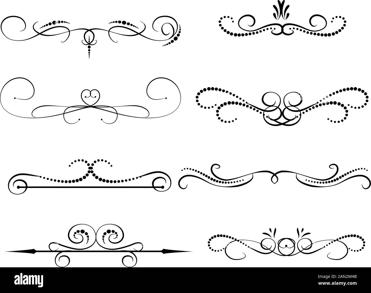 Set of decorative florish dividers, borders Stock Vector Image & Art ...