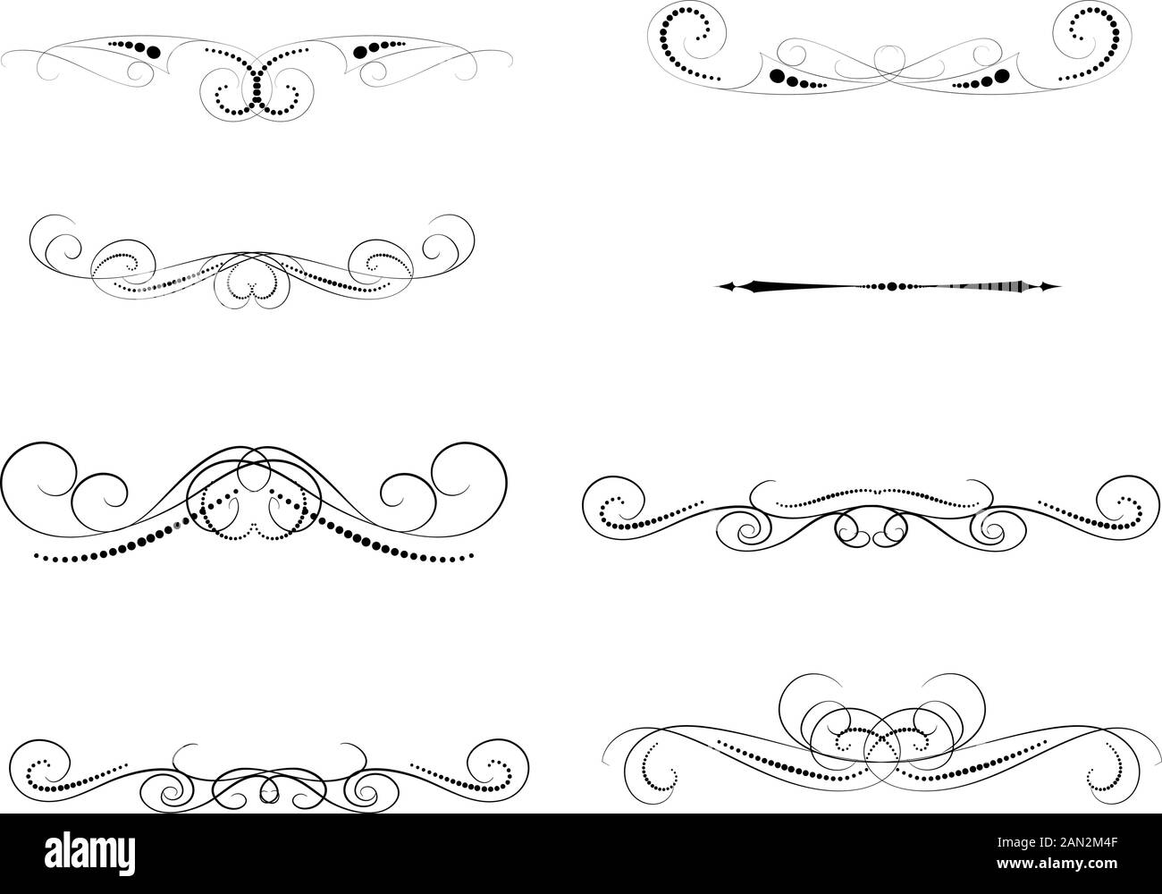 Set of decorative florish dividers, borders Stock Vector Image & Art ...