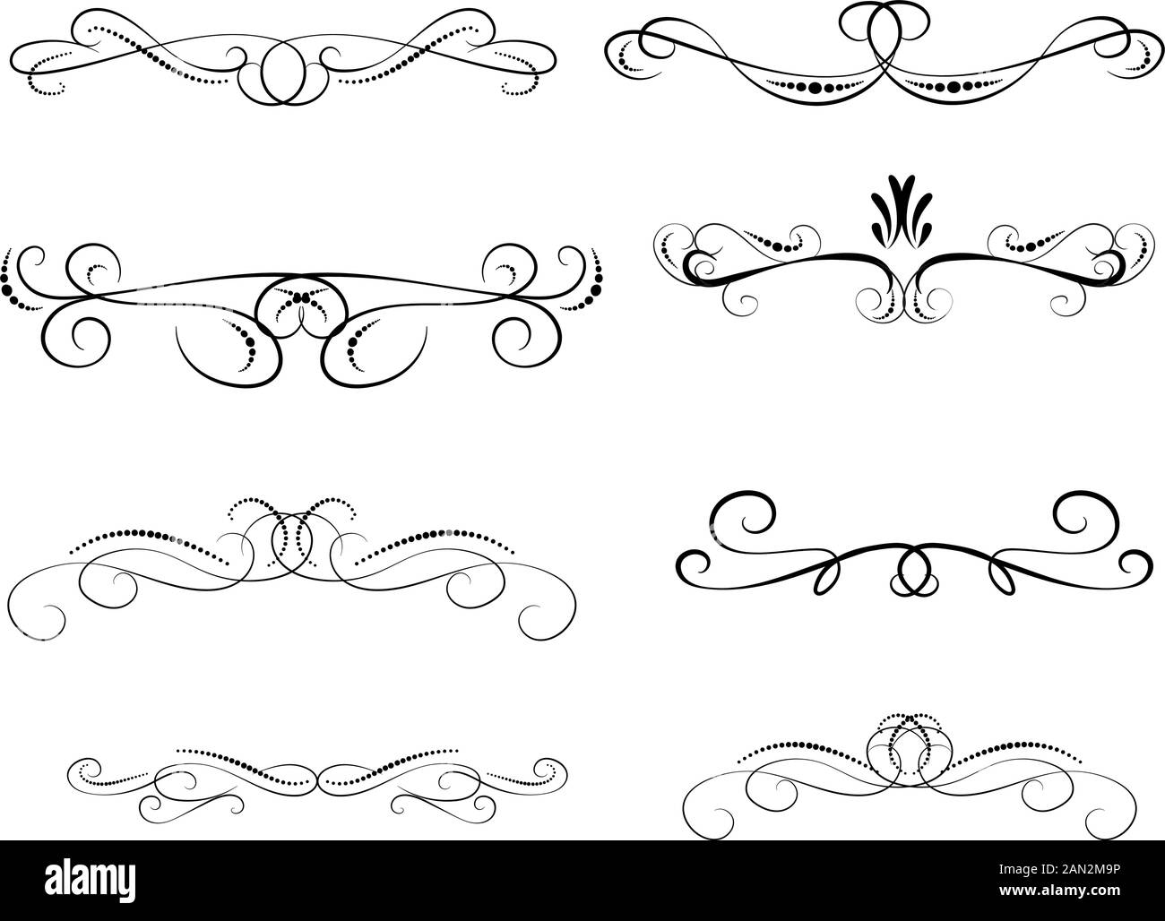 Set of decorative florish dividers, borders Stock Vector Image & Art ...