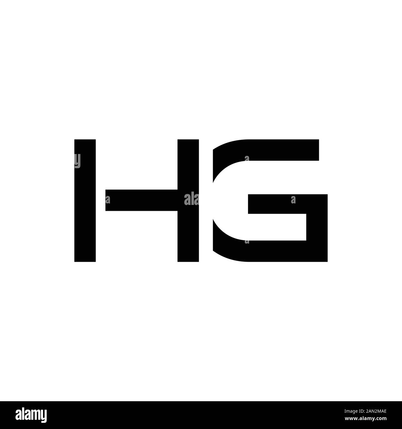 letter HG Logo Design Linked Vector Template With Black. Initial HG ...