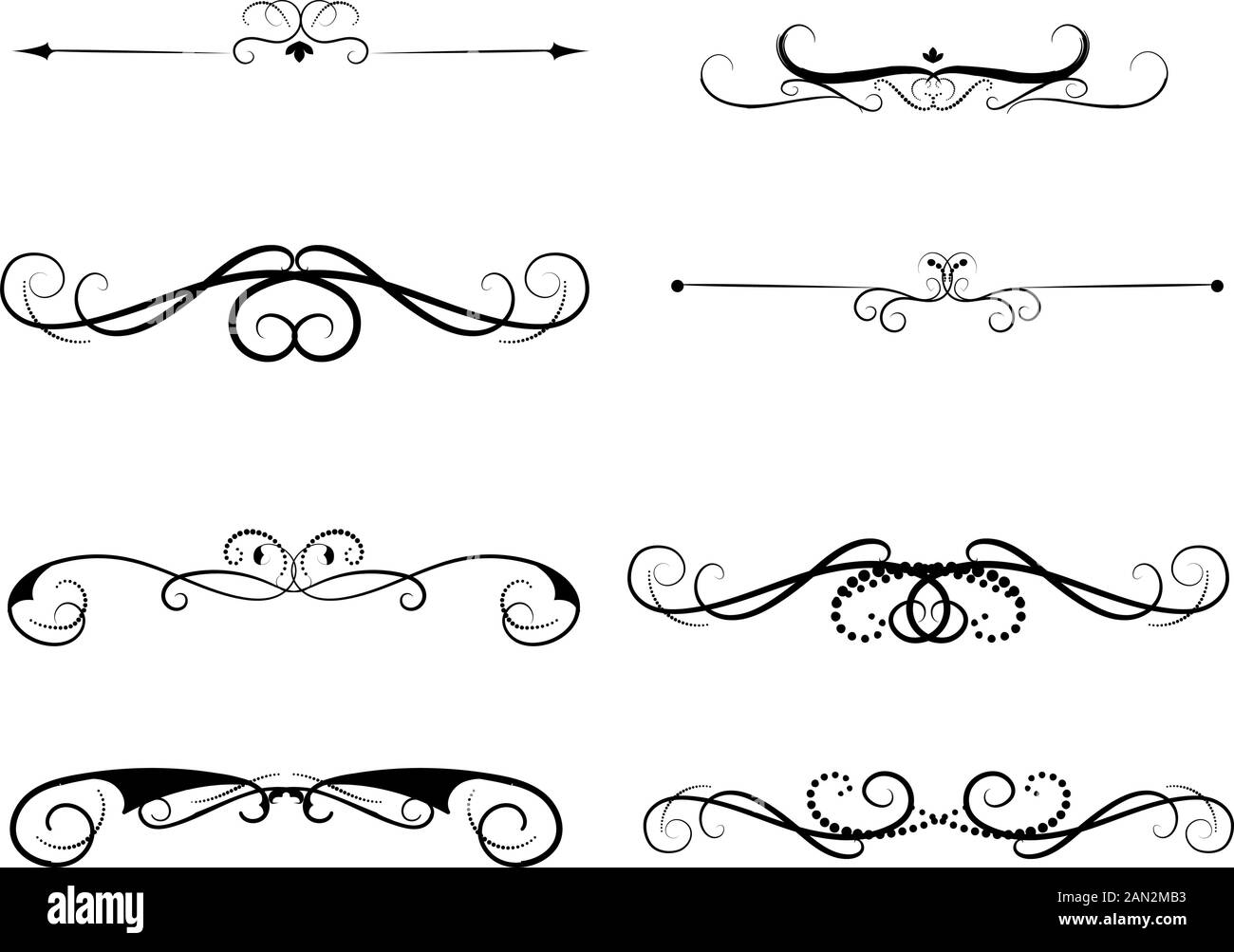 Set of decorative florish dividers, borders Stock Vector Image & Art ...