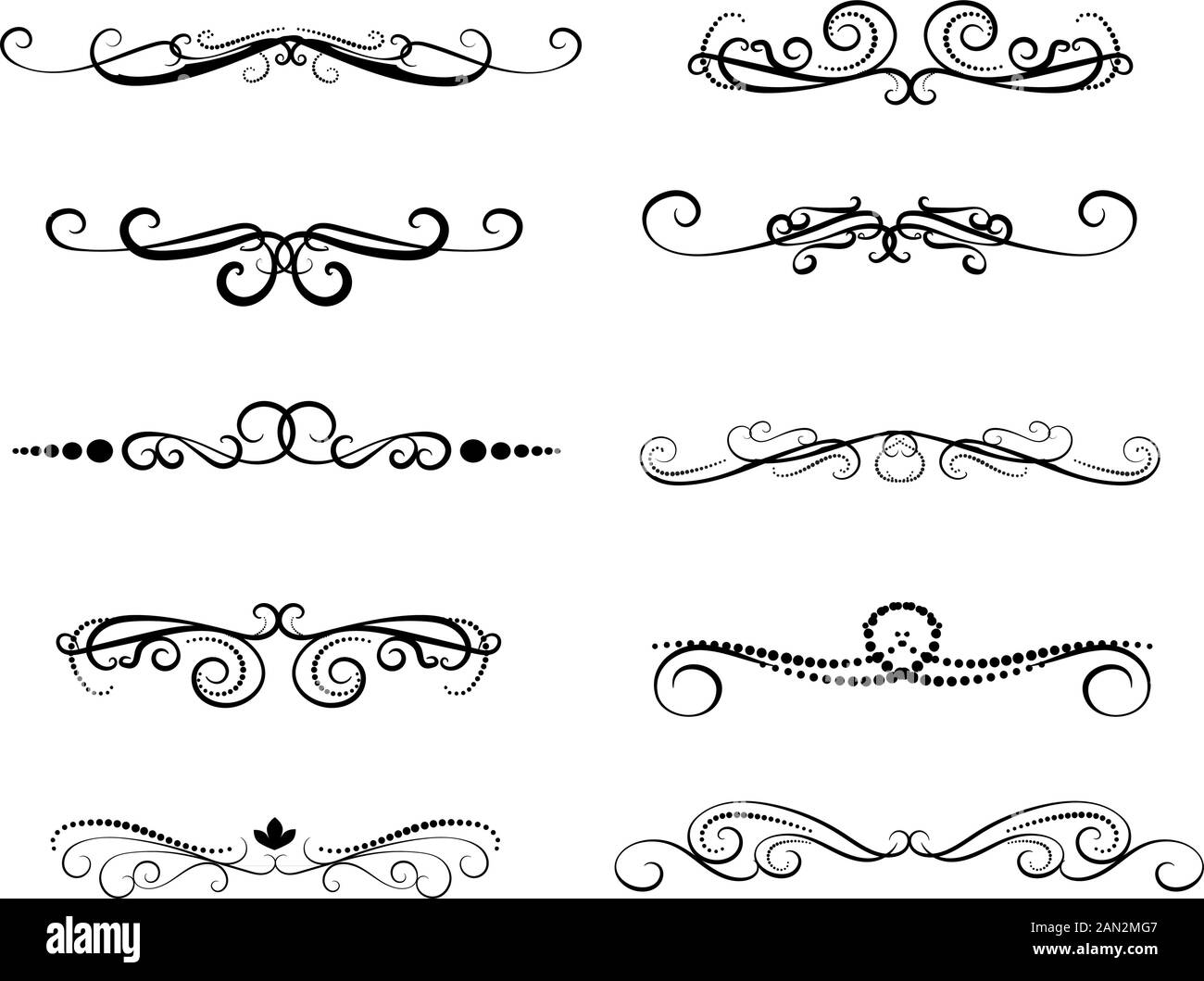 Set of decorative florish dividers, borders Stock Vector Image & Art ...