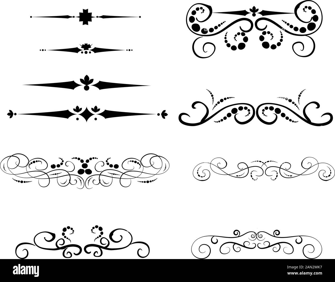 Set of decorative florish dividers, borders Stock Vector Image & Art ...