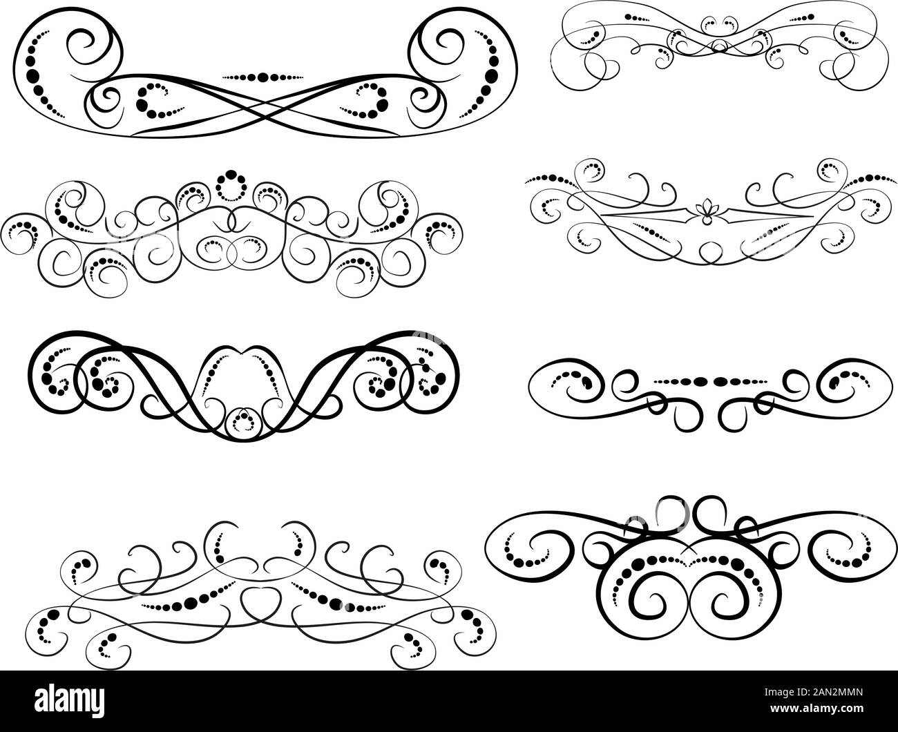 Set of decorative florish dividers, borders Stock Vector Image & Art ...