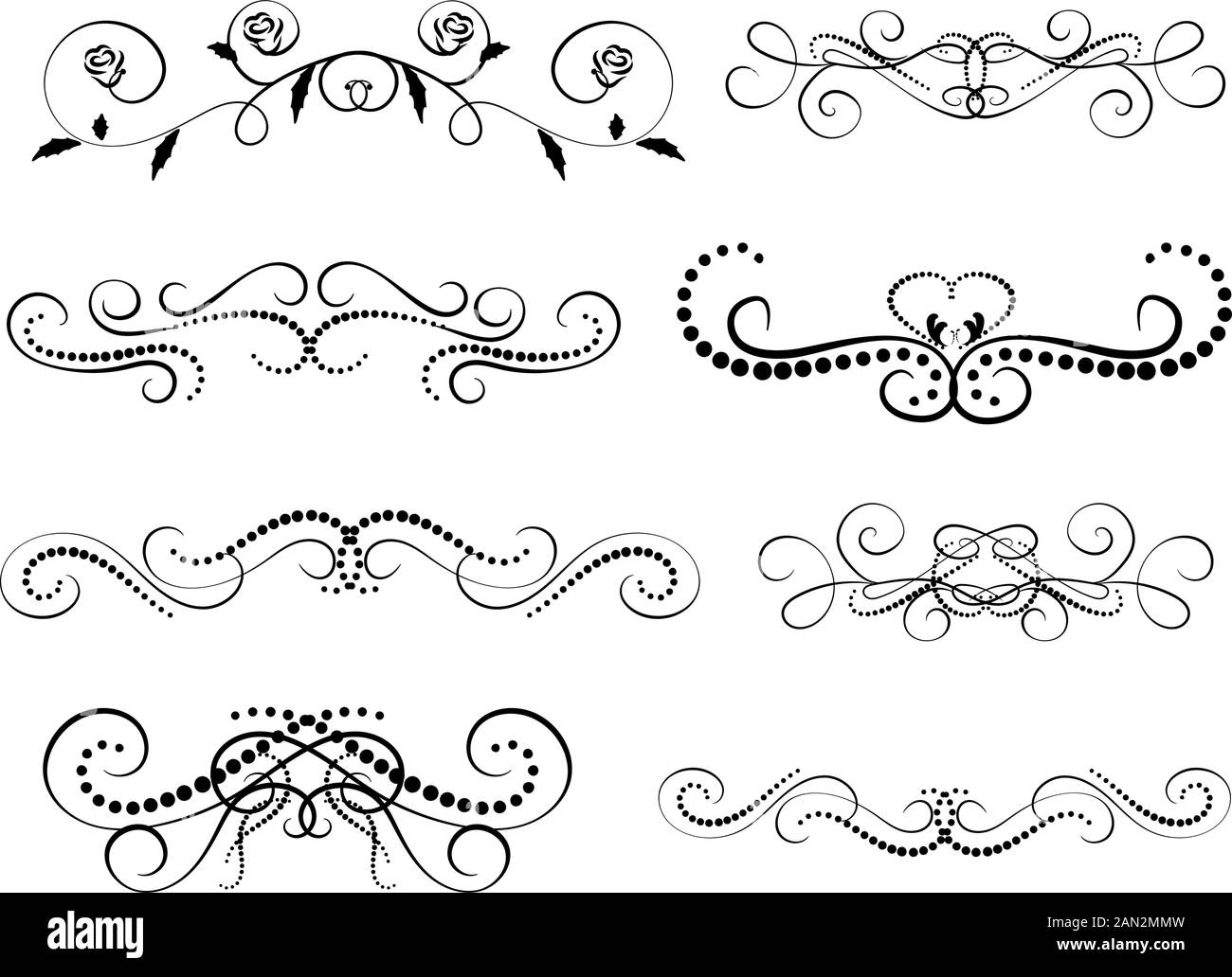 Set of decorative florish dividers, borders Stock Vector Image & Art ...