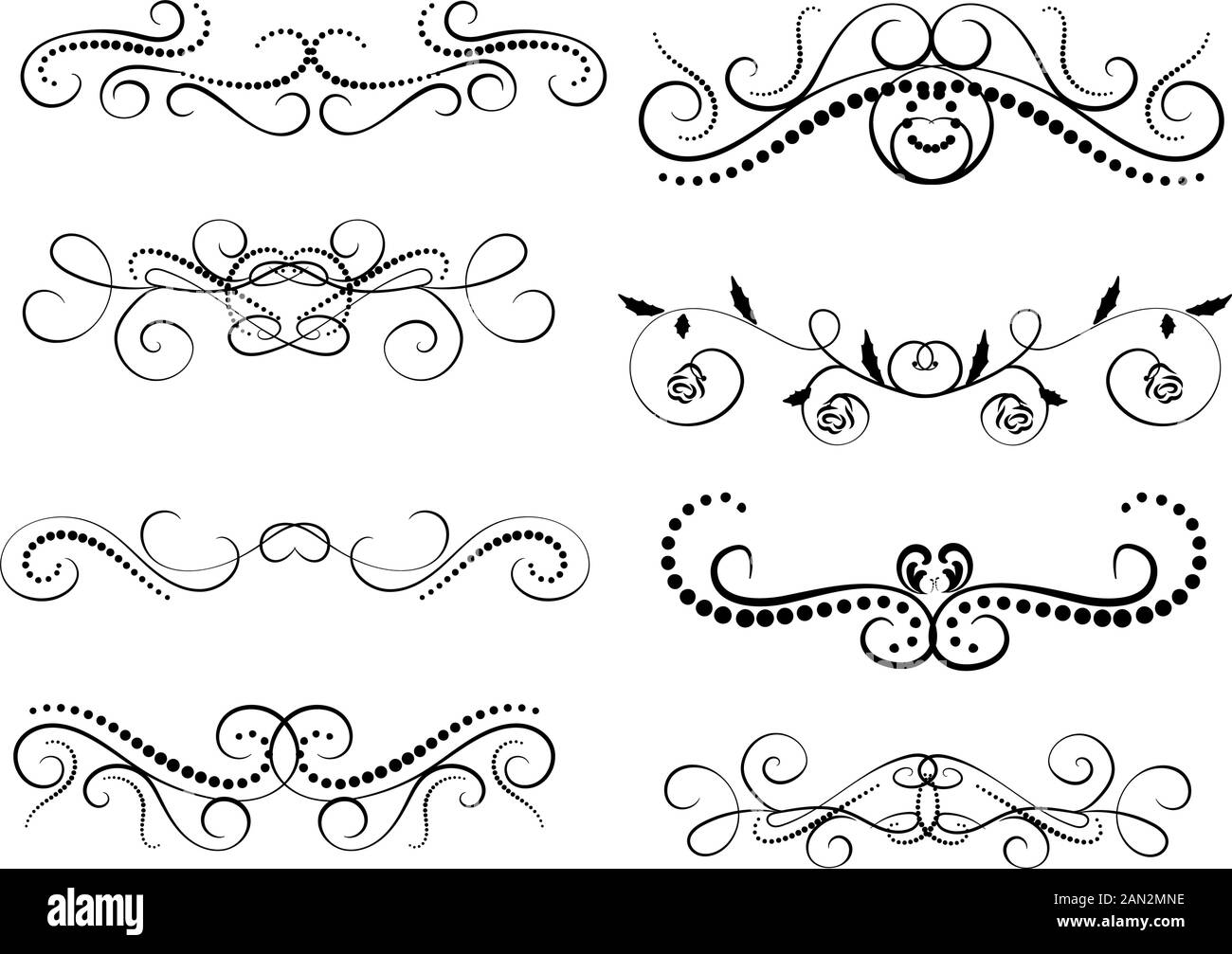 Set of decorative florish dividers, borders Stock Vector Image & Art ...
