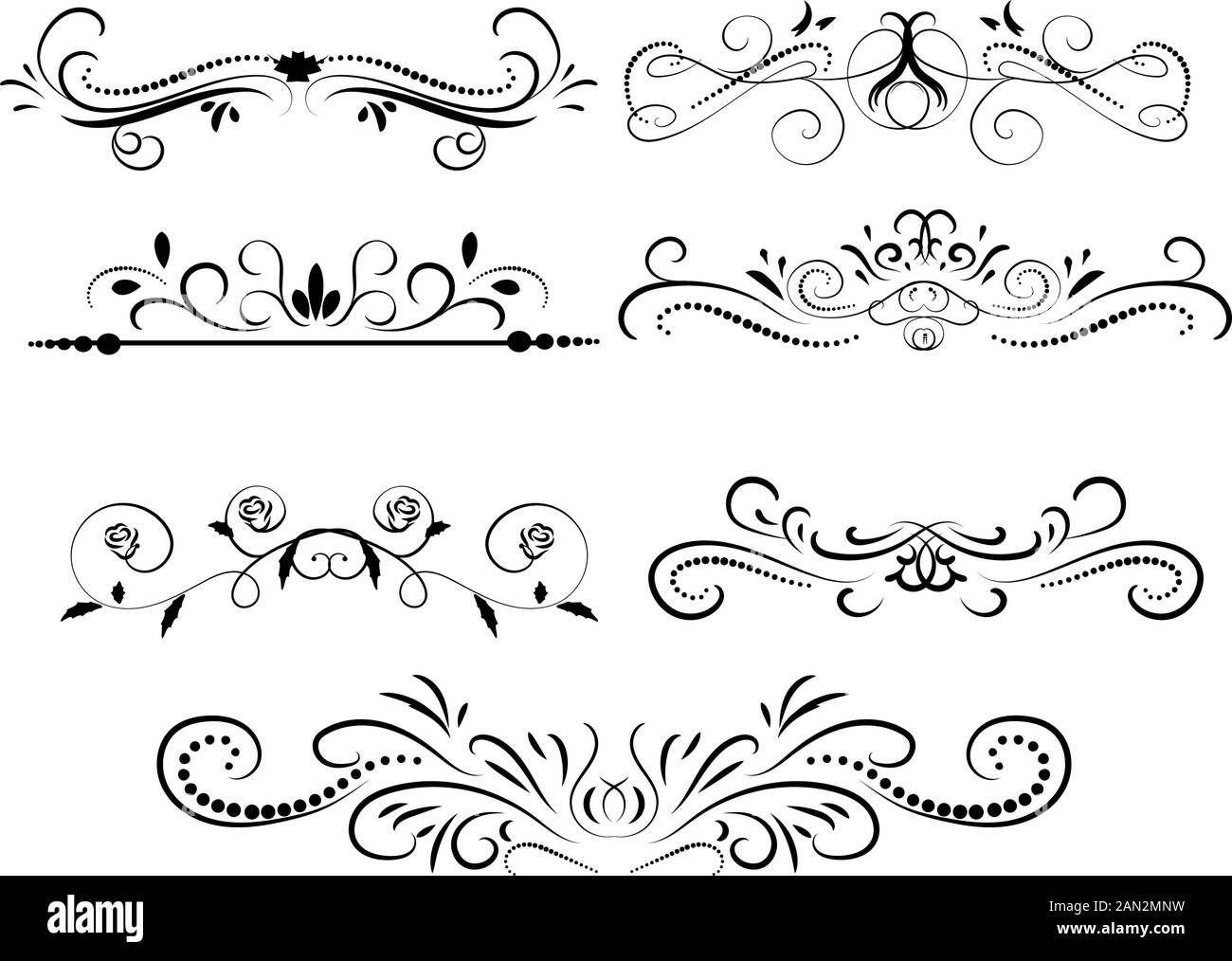 Set of decorative florish dividers, borders Stock Vector Image & Art ...