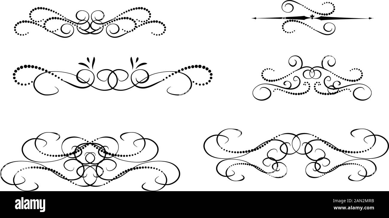 Set of decorative florish dividers, borders Stock Vector Image & Art ...
