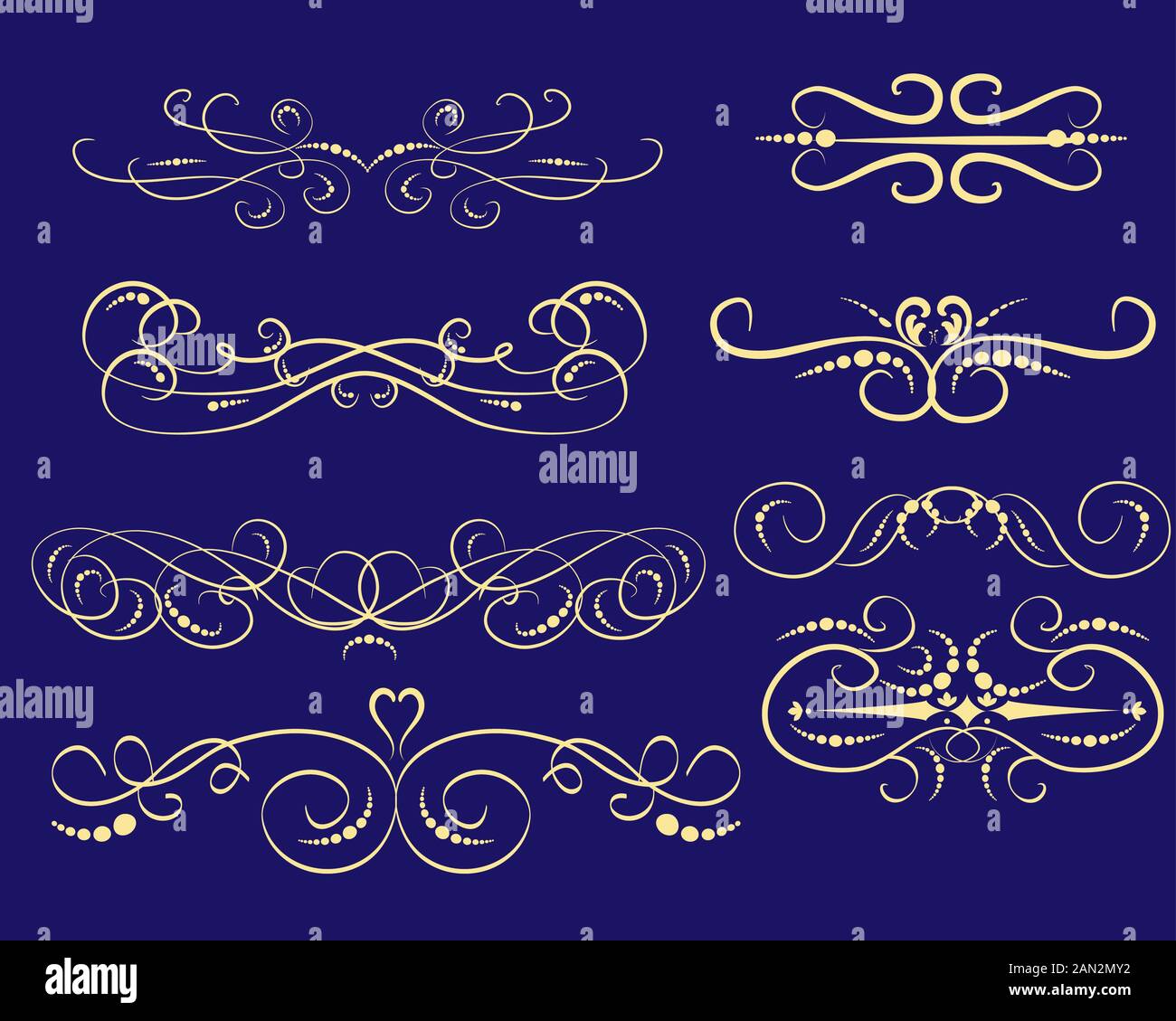 Set of decorative florish dividers, borders Stock Vector Image & Art ...