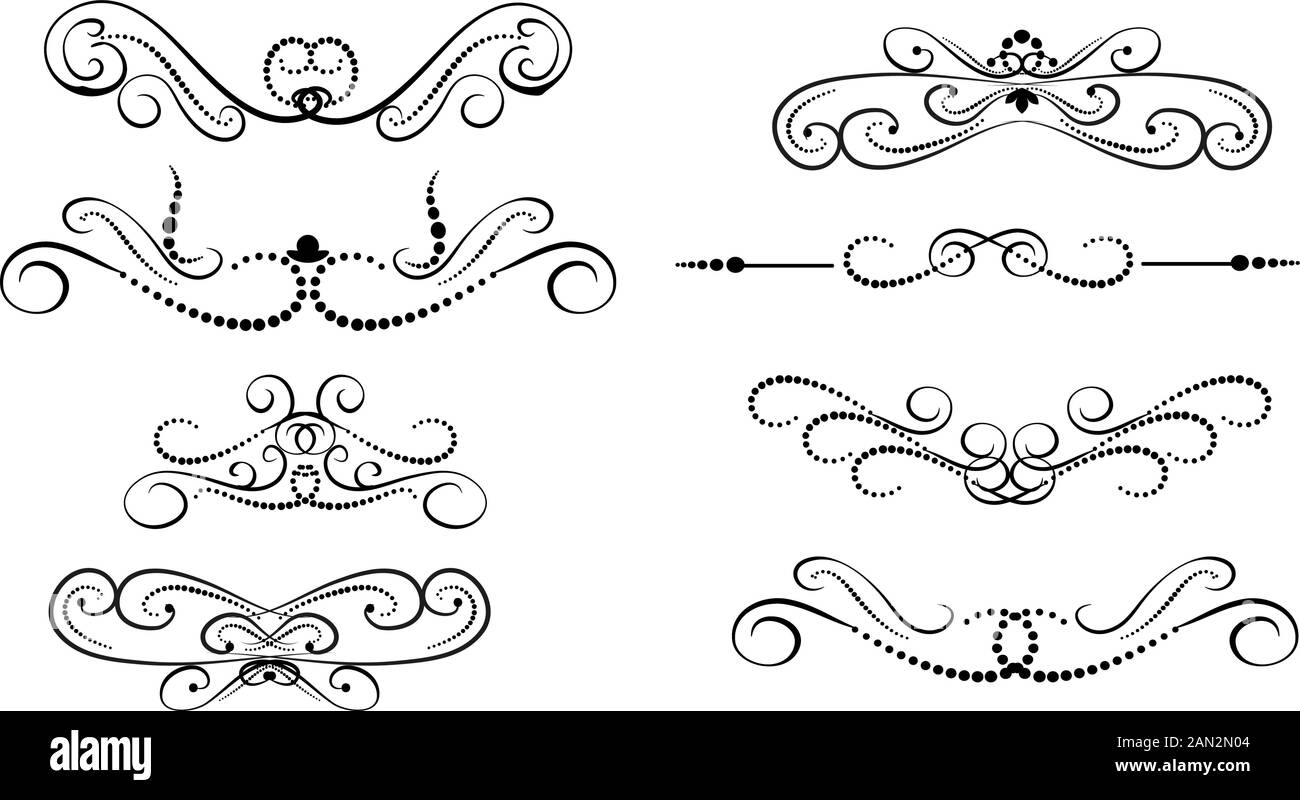 Set of decorative florish dividers, borders Stock Vector Image & Art ...