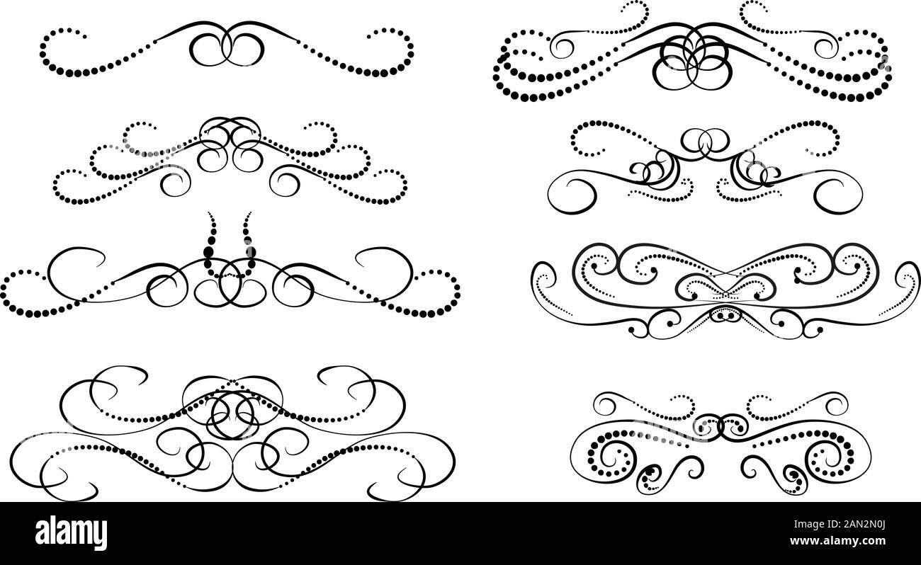 Set of decorative florish dividers, borders Stock Vector Image & Art ...