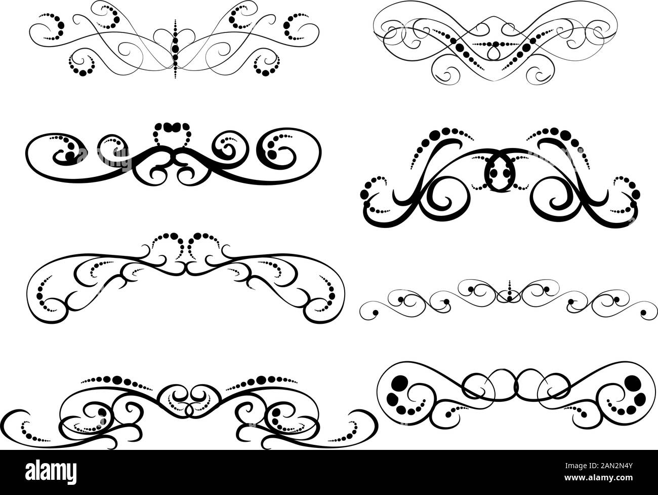Set of decorative florish dividers, borders Stock Vector Image & Art ...