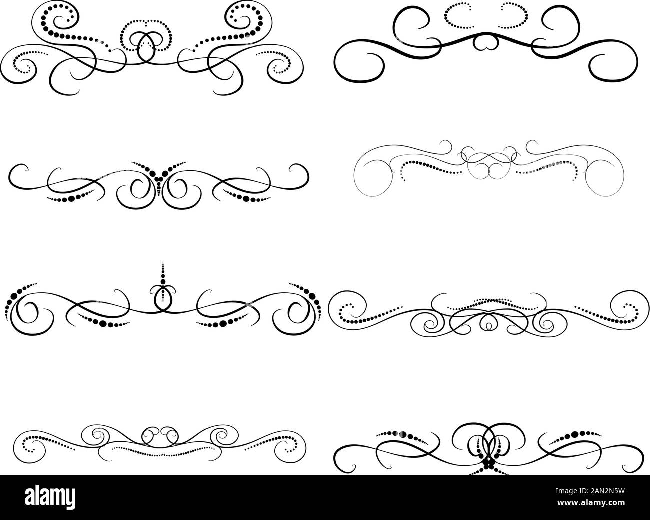 Set of decorative florish dividers, borders Stock Vector Image & Art ...