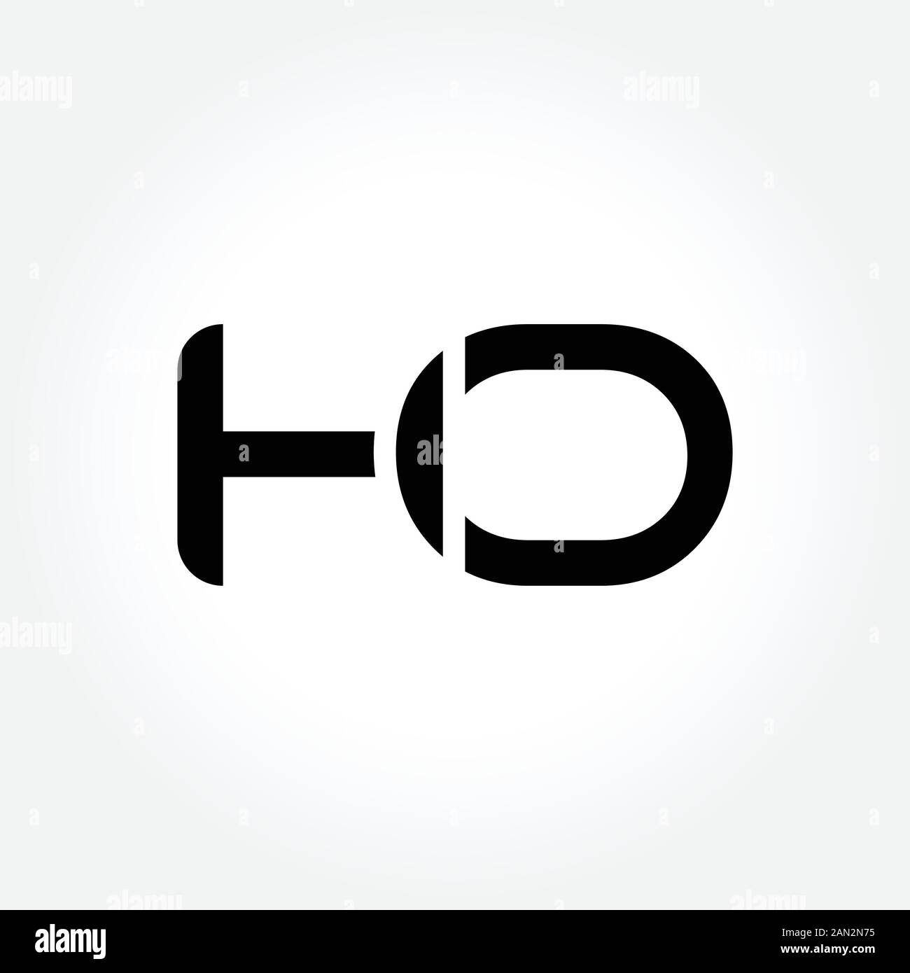 letter HO Logo Design Linked Vector Template With Black. Initial HO ...