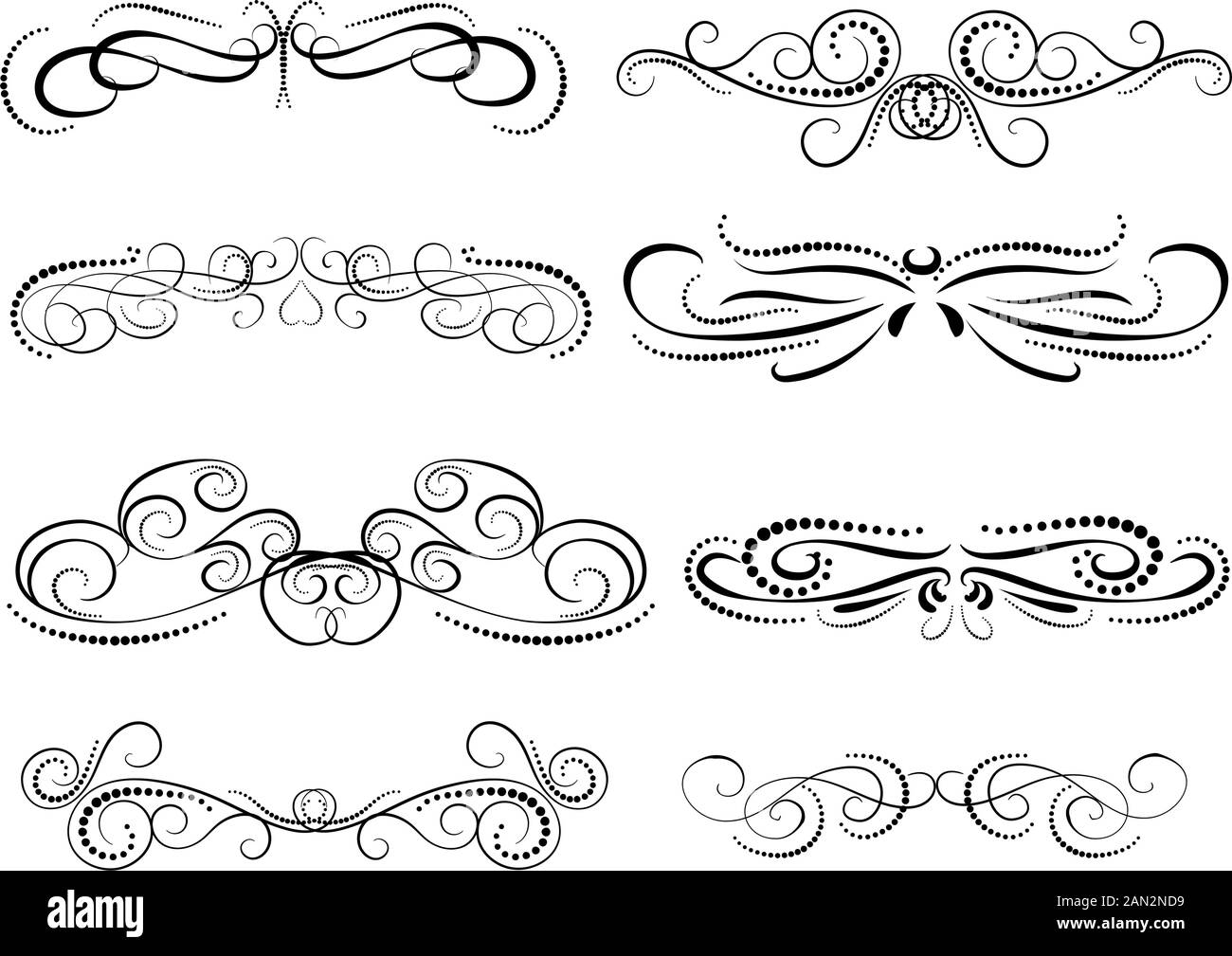 Set of decorative florish dividers, borders Stock Vector Image & Art ...