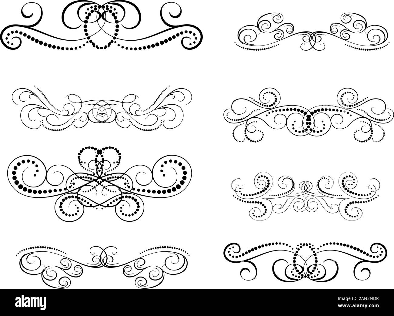Set of decorative florish dividers, borders Stock Vector Image & Art ...