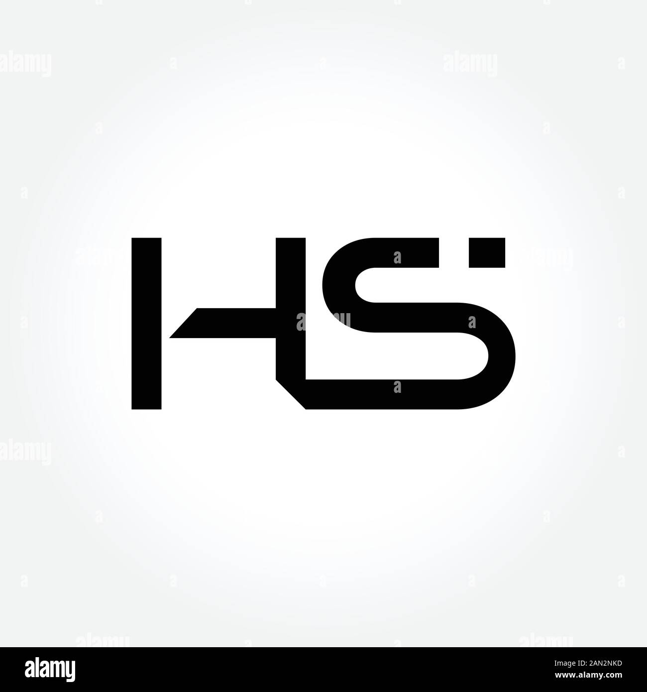 letter HS Logo Design Linked Vector Template With Black. Initial HS ...