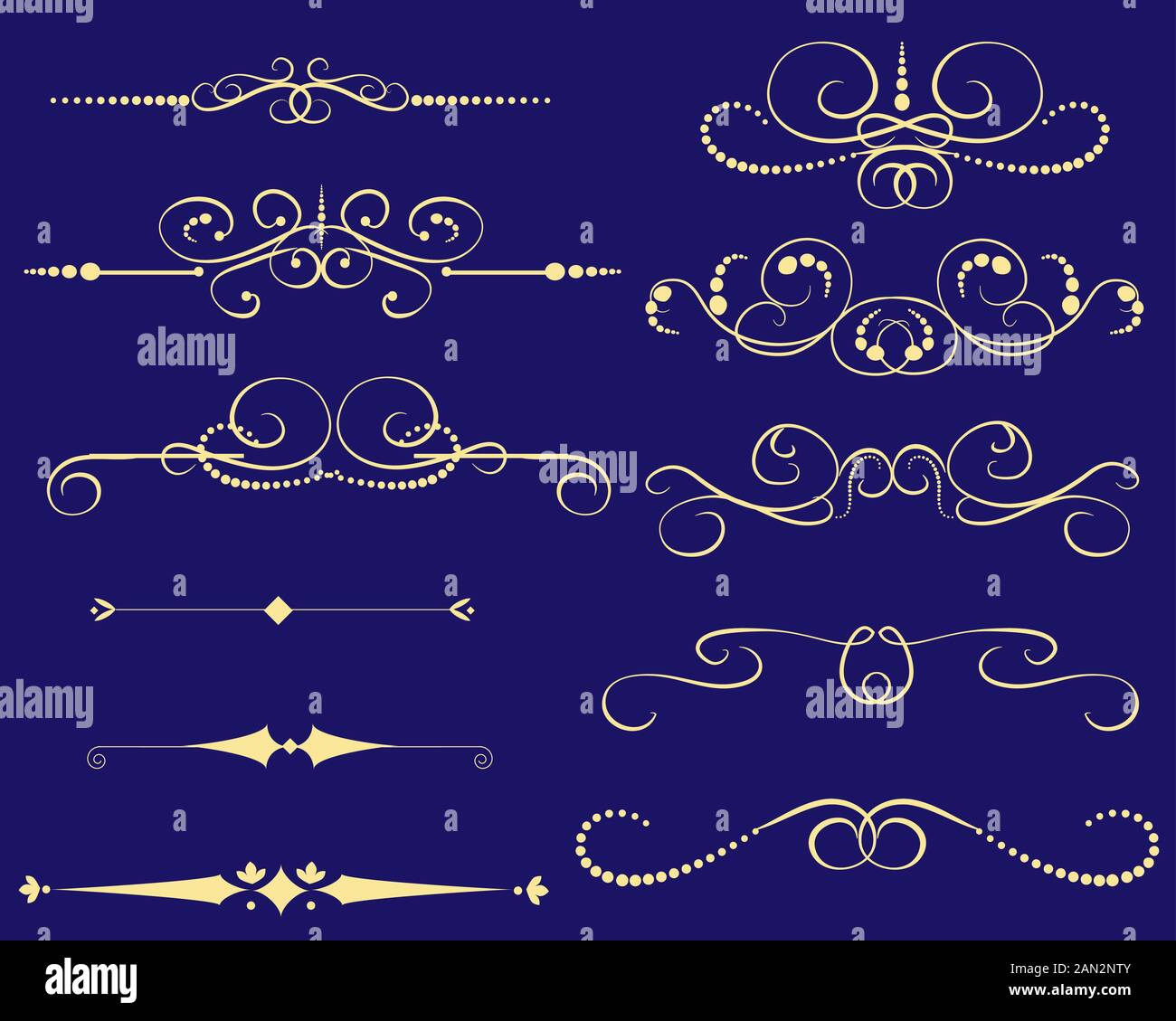 Set of decorative florish dividers, borders Stock Vector Image & Art ...