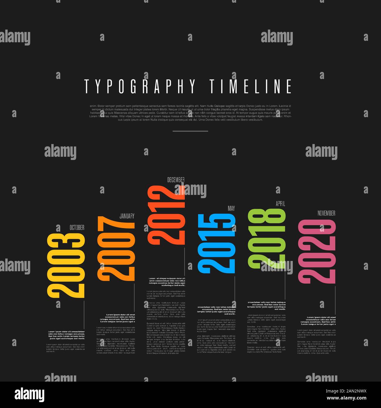 Vector Infographic typographic timeline report template with the ...