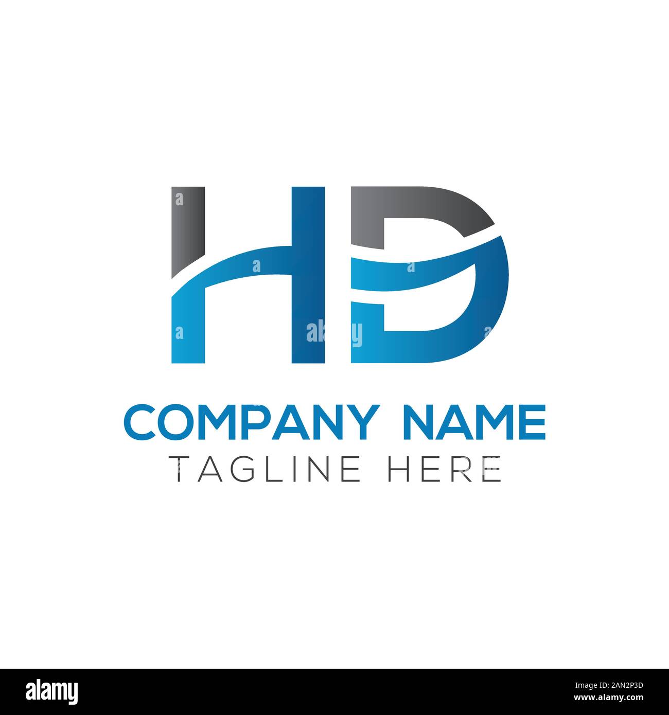 letter HD Logo Design Linked Vector Template With Blue And Black ...