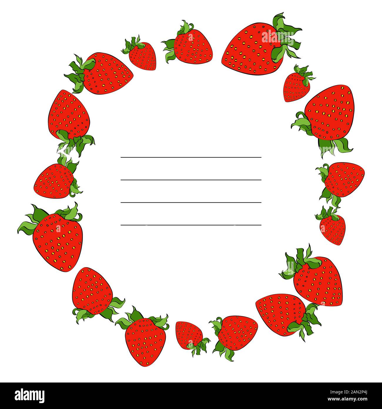Vector strawberry colour ink frame with lines Stock Vector Image & Art ...