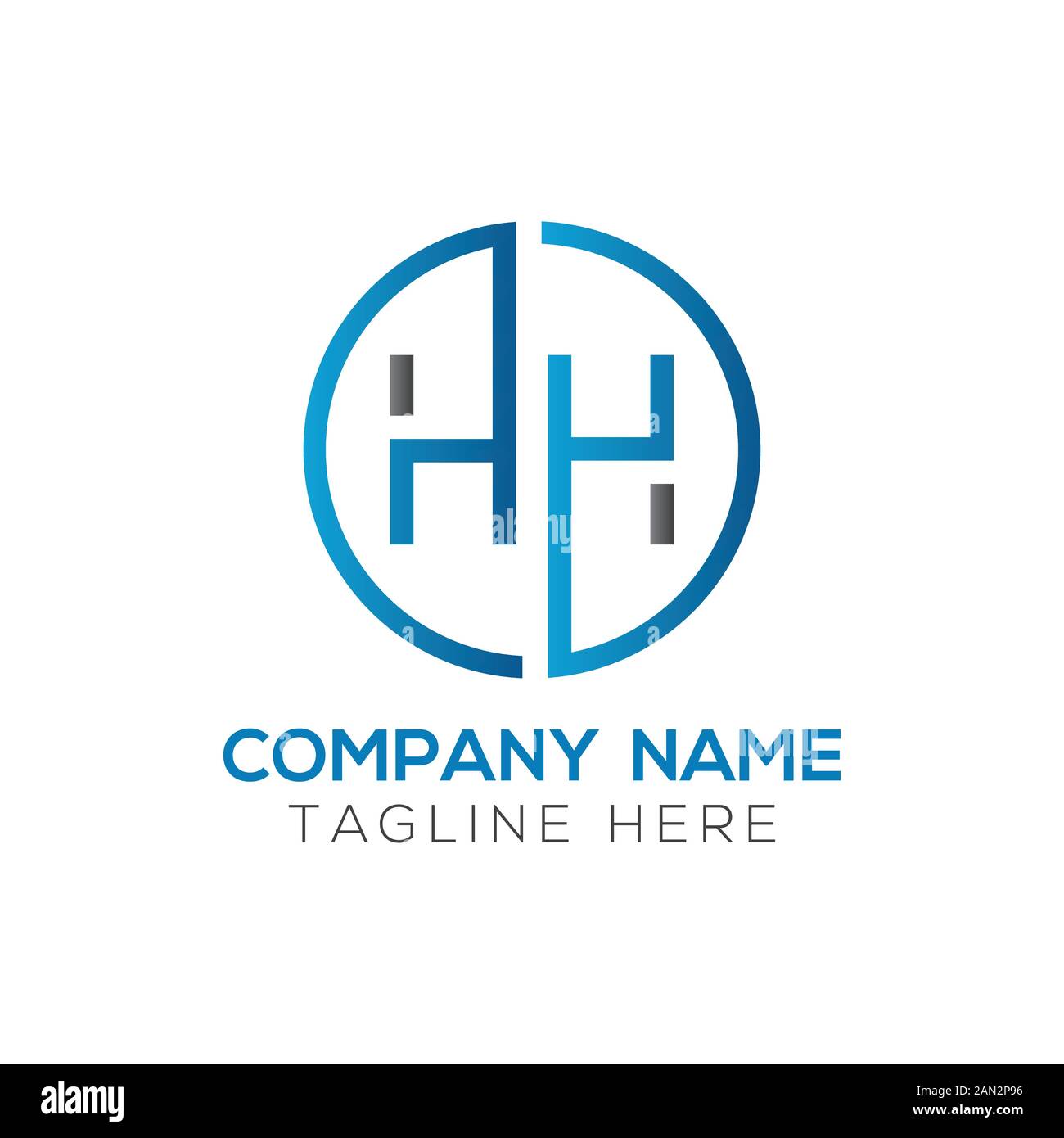 letter HH Logo Design Linked Vector Template With Blue And Black. Initial HH Vector Illustration ...