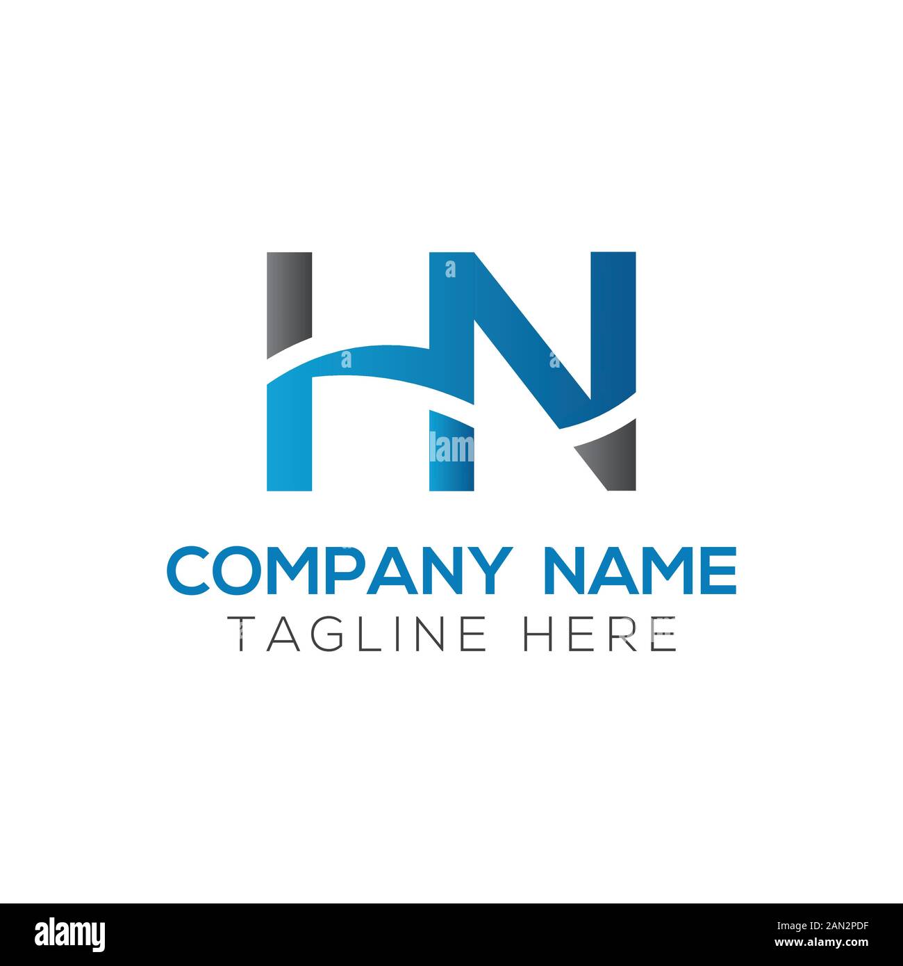 letter HN Logo Design Linked Vector Template With Blue And Black ... letter HN Logo Design Linked Vector Template With Blue And Black ...