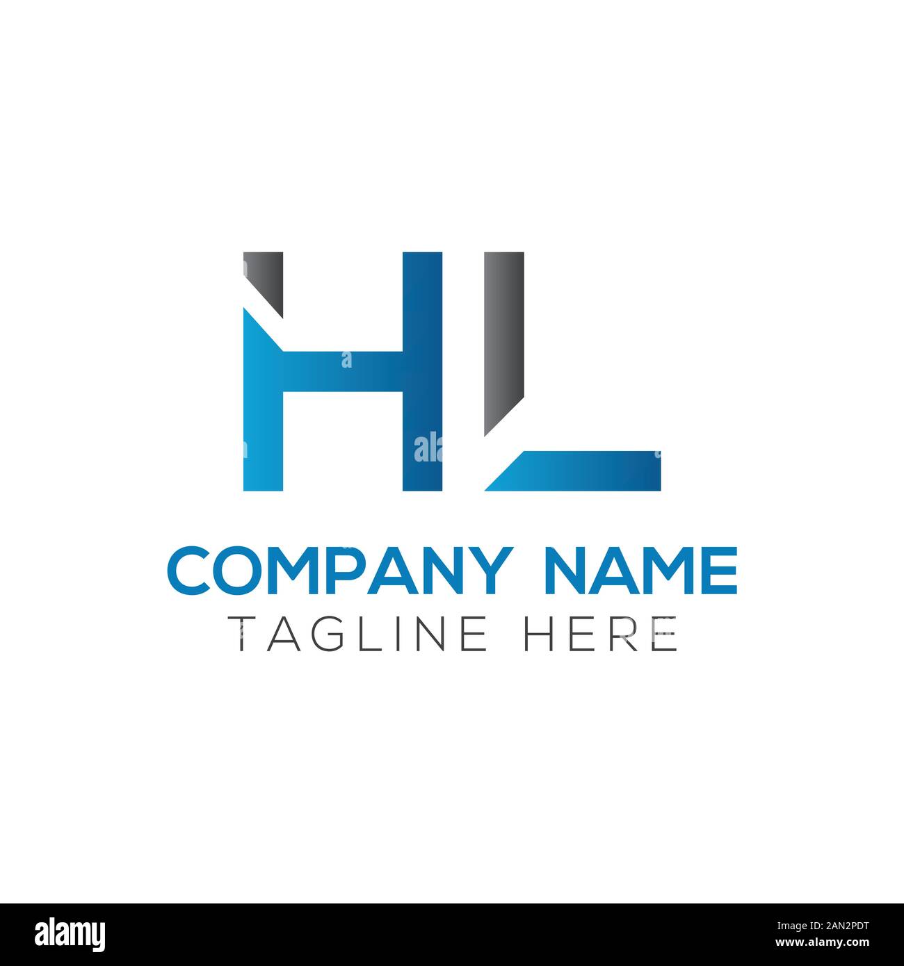 letter HL Logo Design Linked Vector Template With Blue And Black ...