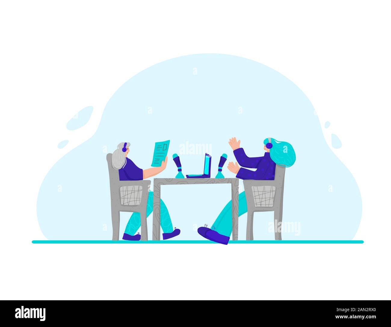 Girls with microphones Stock Vector Images - Alamy