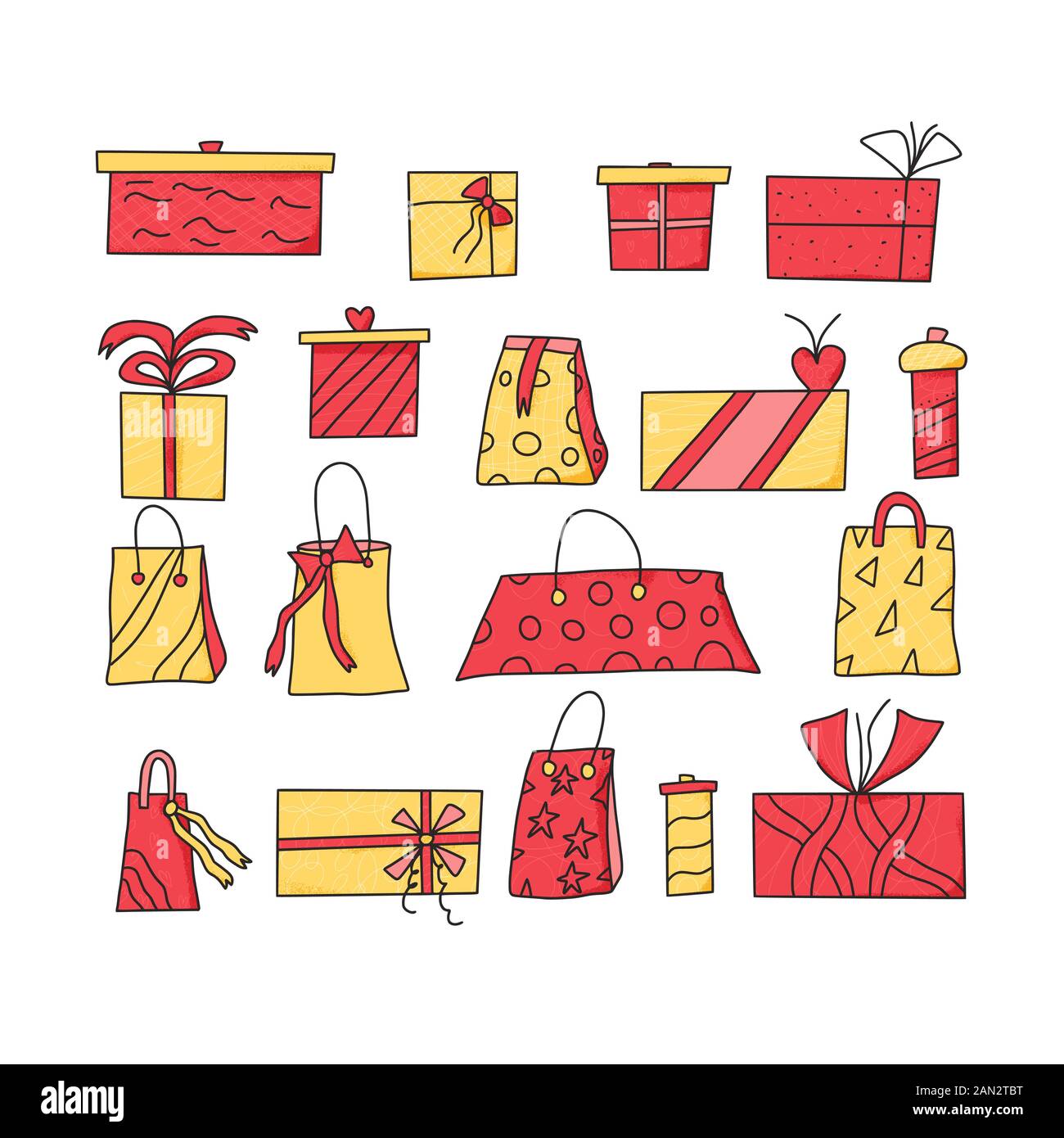 Gift boxes set isolated on white background. Giftware collection ...