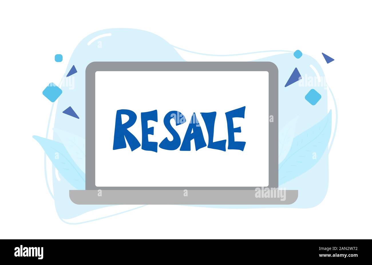 Resale hand drawn text emblem. Lettering isolated on white background ...