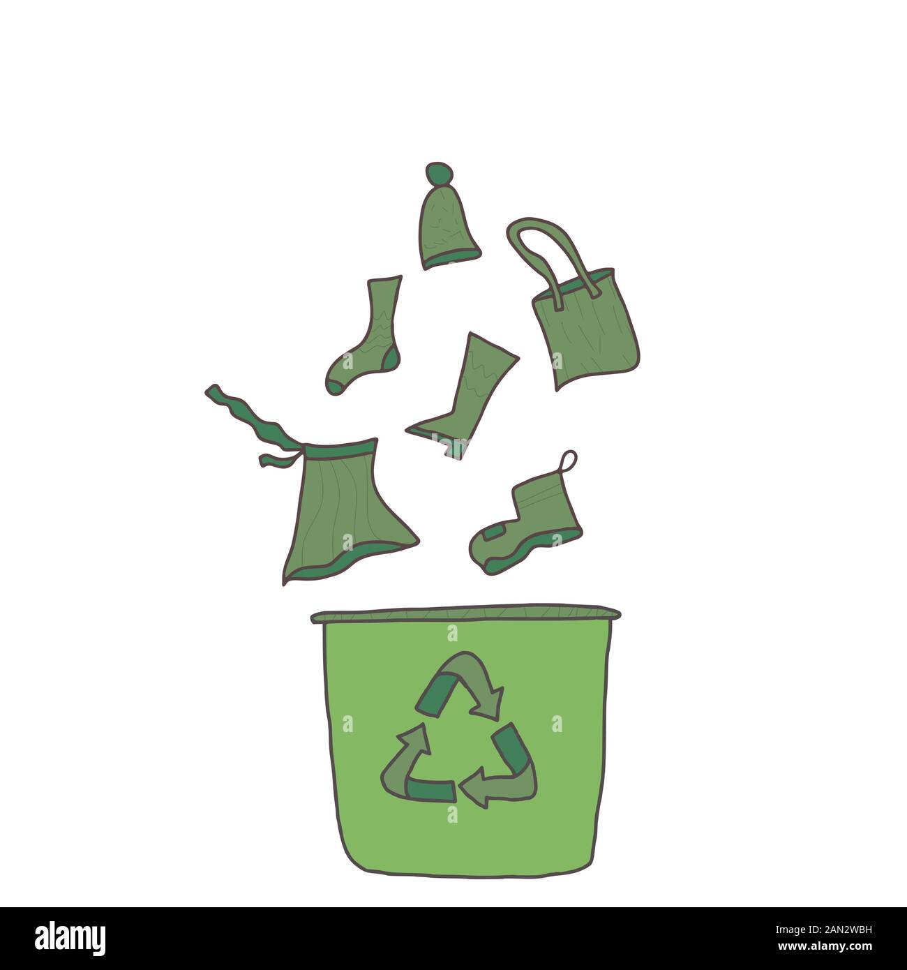 Recycle symbol. Recycling of clothes sign isolated on white background ...