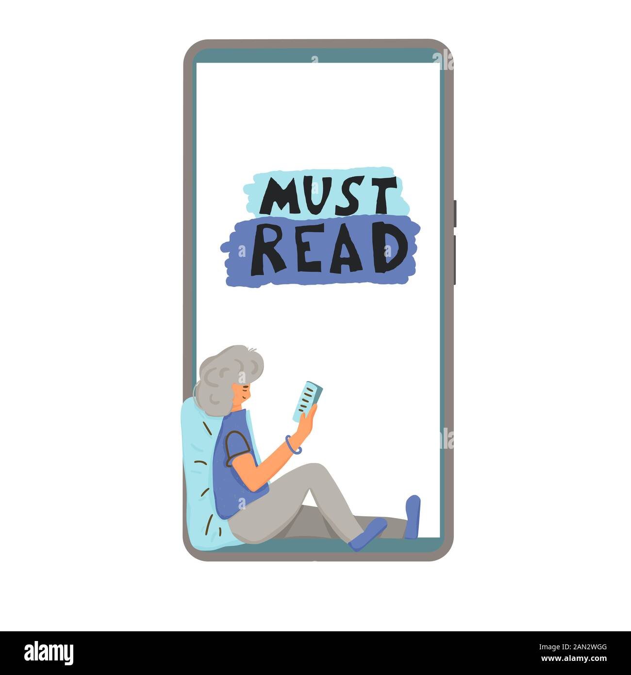 Reading small screen Stock Vector Images - Alamy
