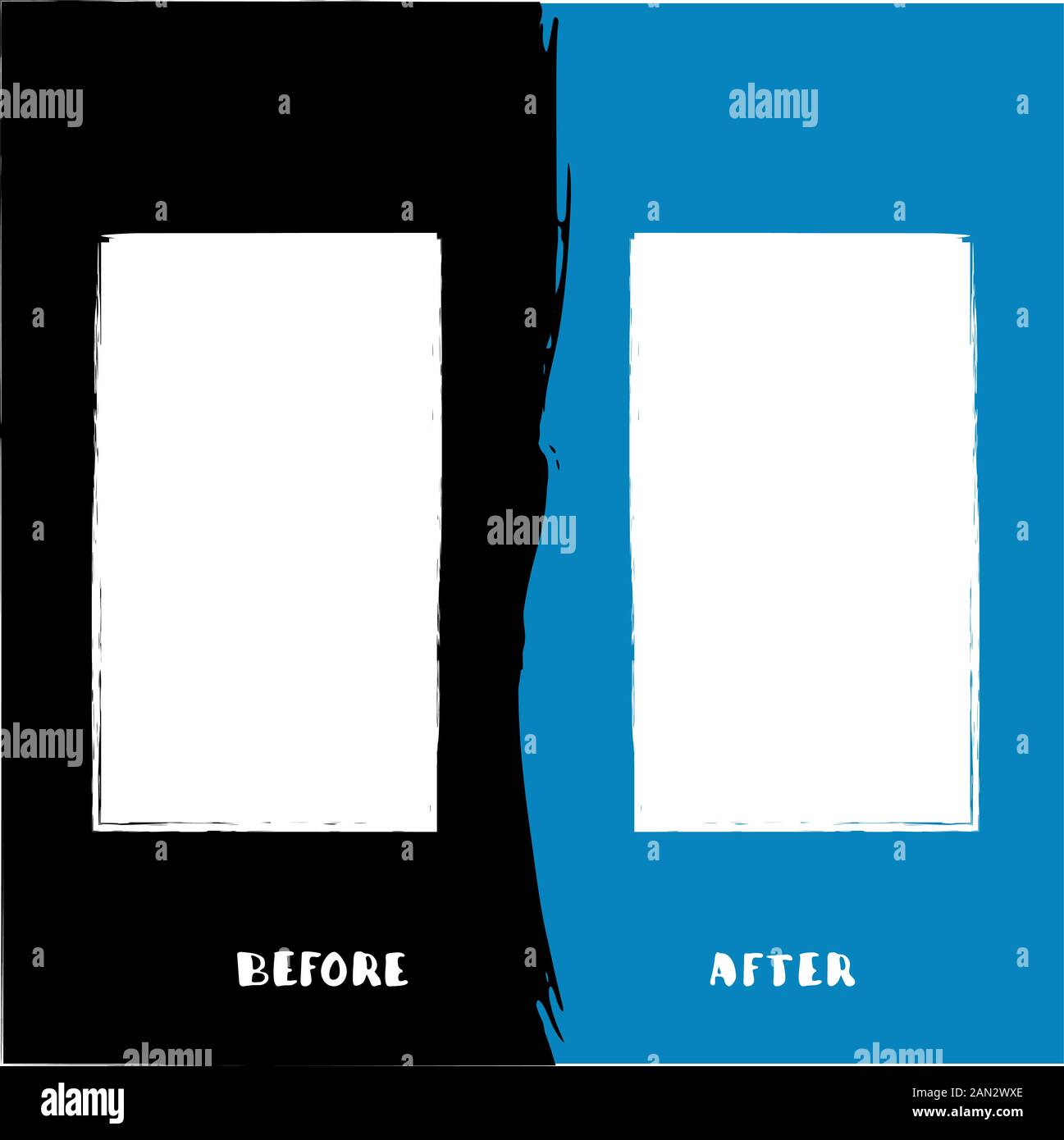 Before and After template. Comparison card with copy space. Vector ...