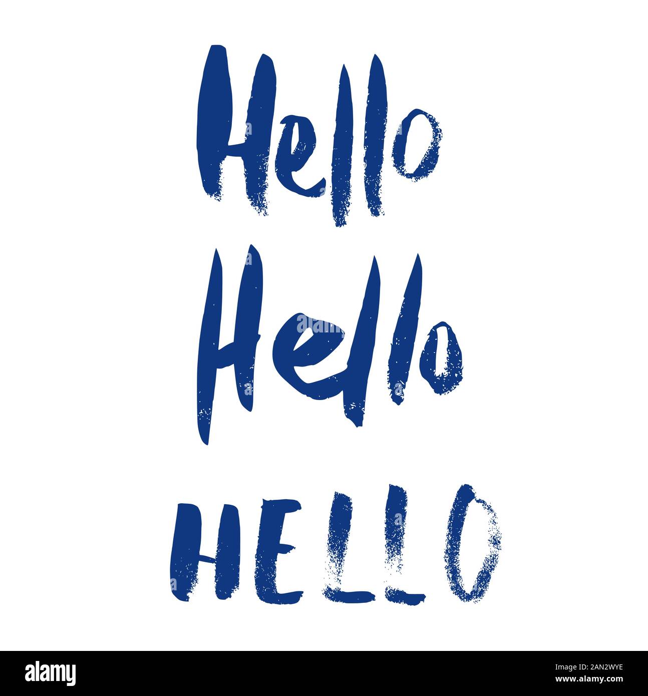 Hello ink phrases set. Collection of grunge words. Vector illustration ...