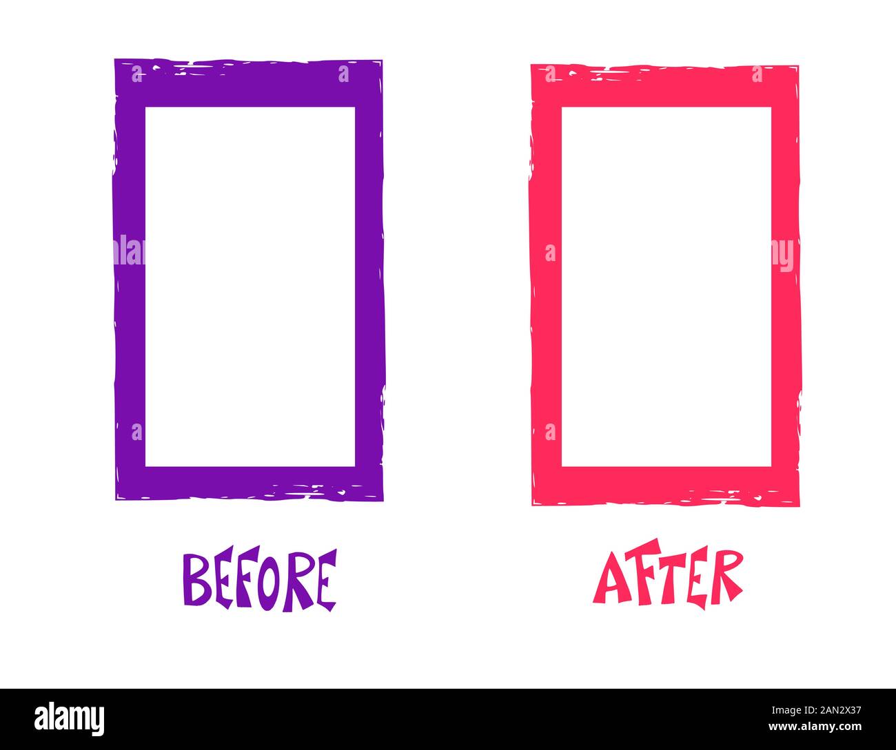 Before and After template. Comparison banner with copy space. Vector ...