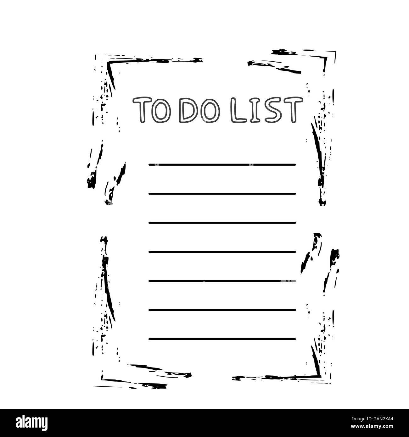 To do list template. Hand drawn reminder blank with copy space for text ...