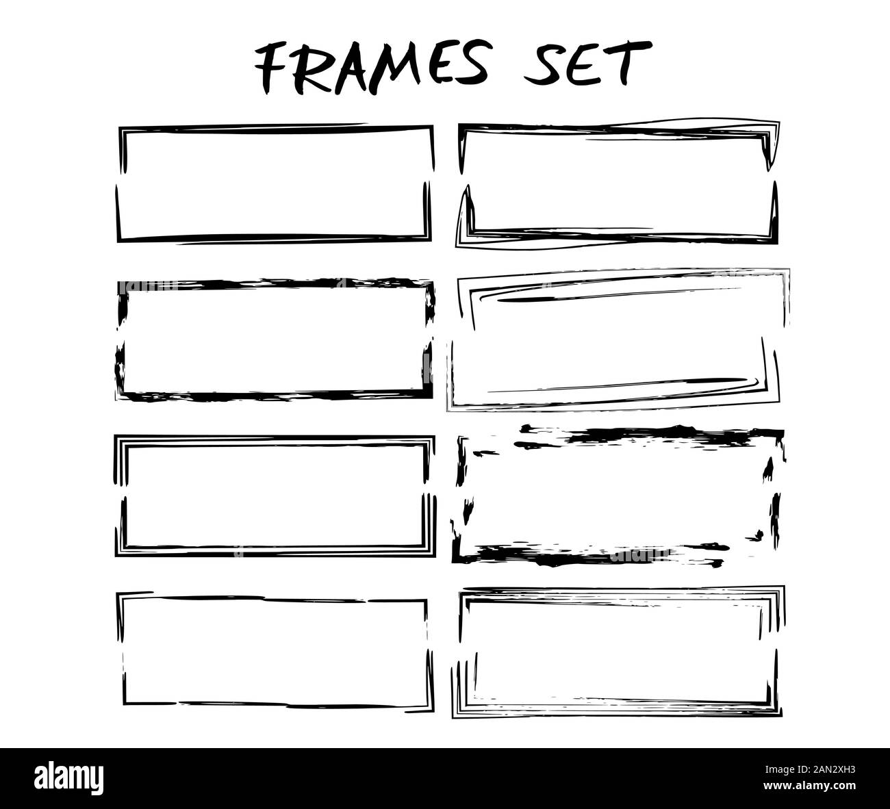 Frames set. Bundle of empty borders. Rectangle shapes. Vector ...