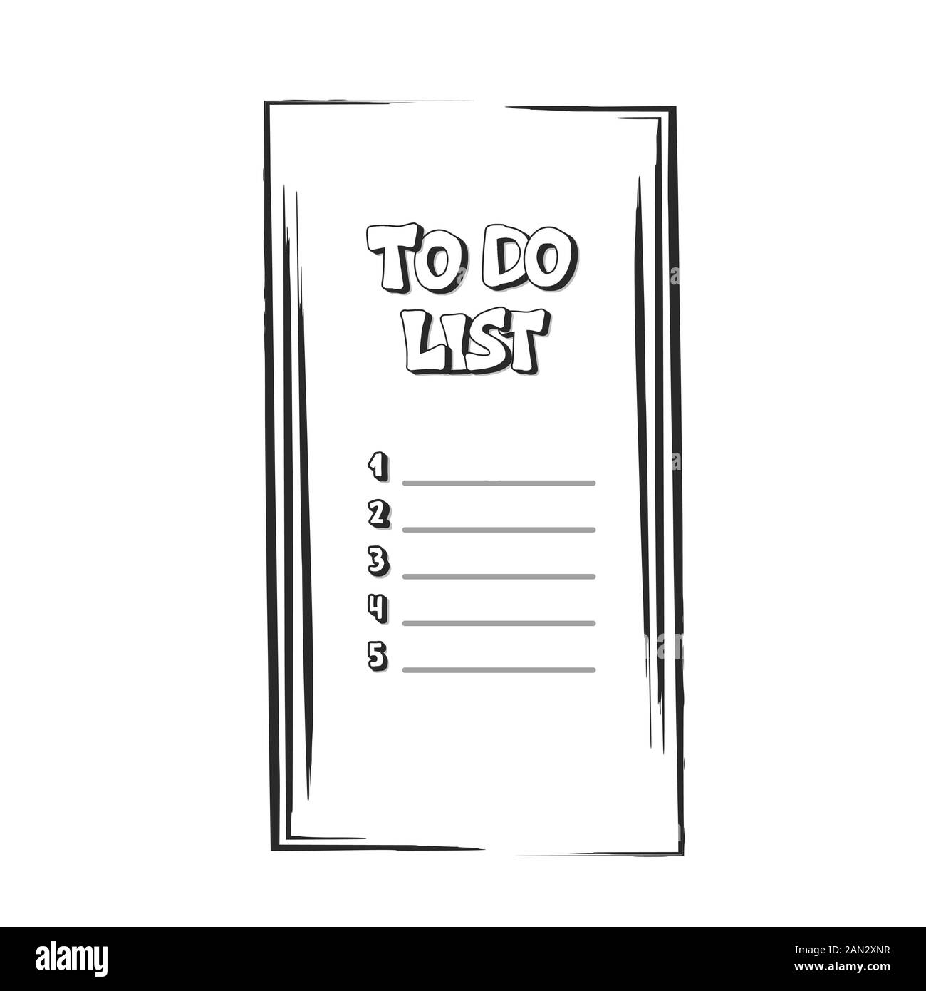 To do list template. Hand drawn reminder blank with copy space for text ...