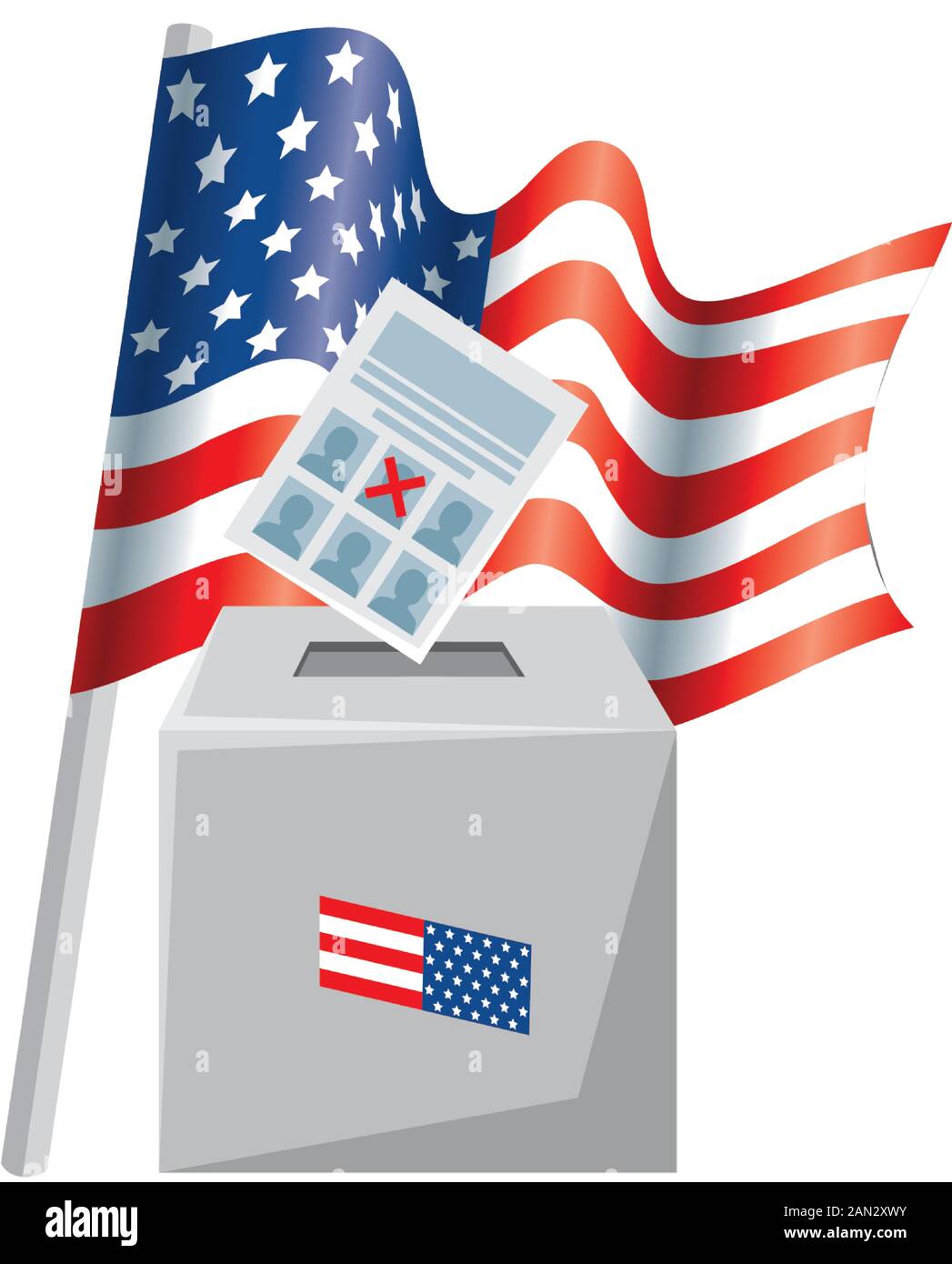 Isolated usa vote paper and box vector design Stock Vector Image & Art ...