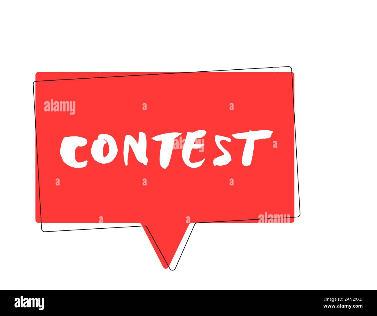 Contest word with speech bubble. Hand drawn text for competition ...