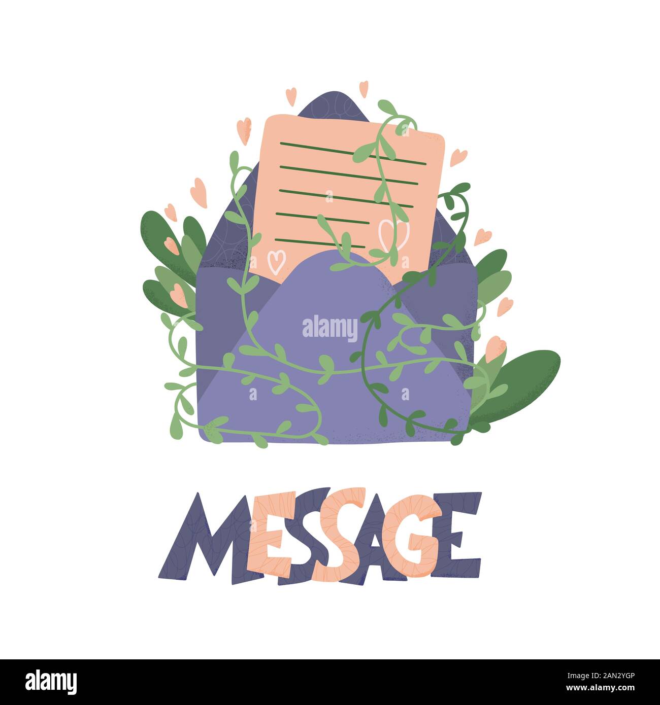 Message concept. Open mail envelop and phone screen with text. Vector ...