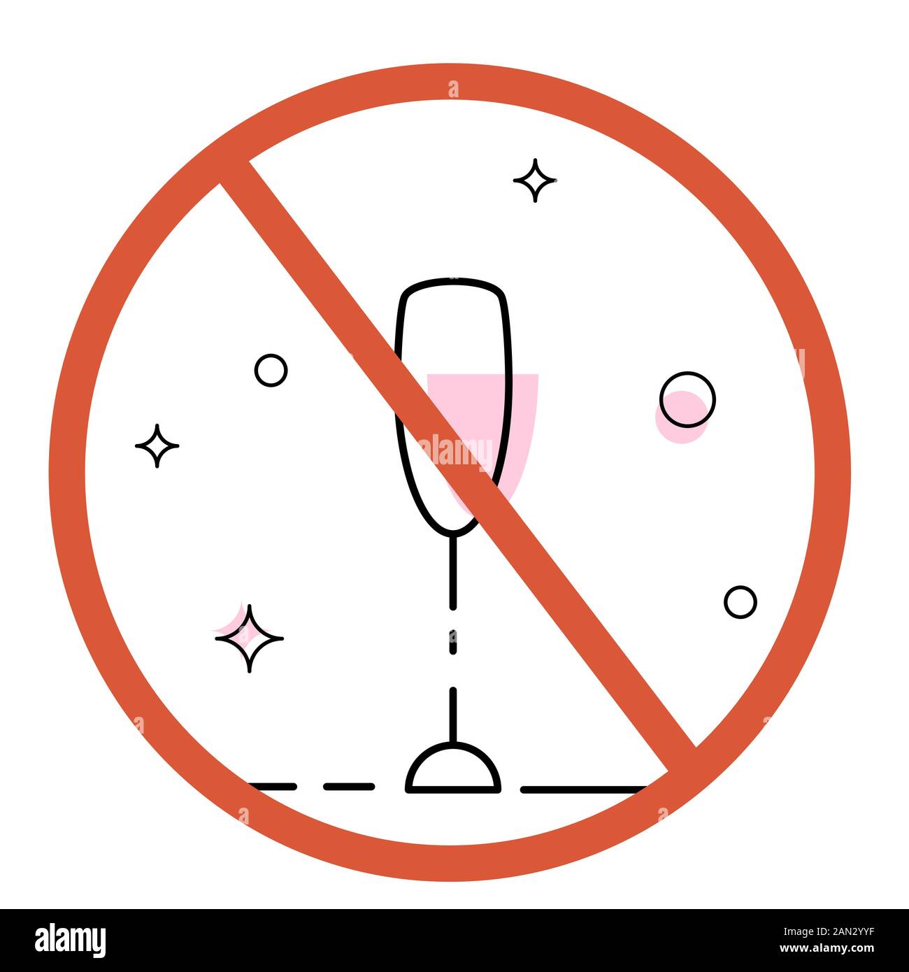 Stop alcohol sign icon. Restrict symbol. Vector illustration Stock ...