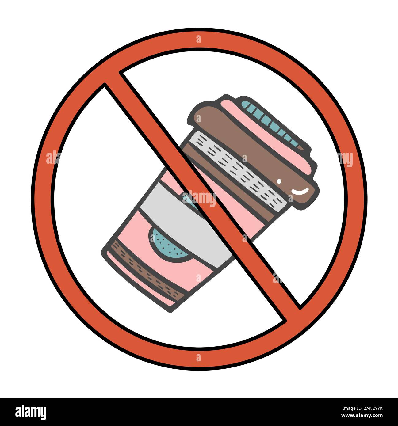 Stop coffee sign icon. Restrict symbol. Vector illustration Stock ...