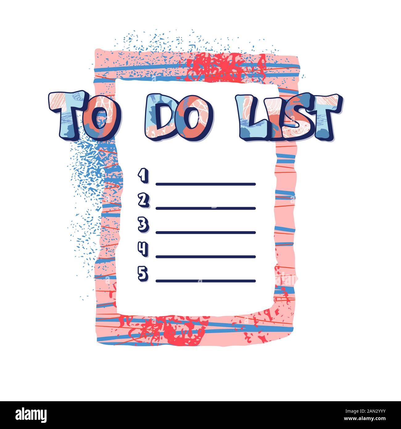 To do list template. Hand drawn reminder blank with copy space for text ...