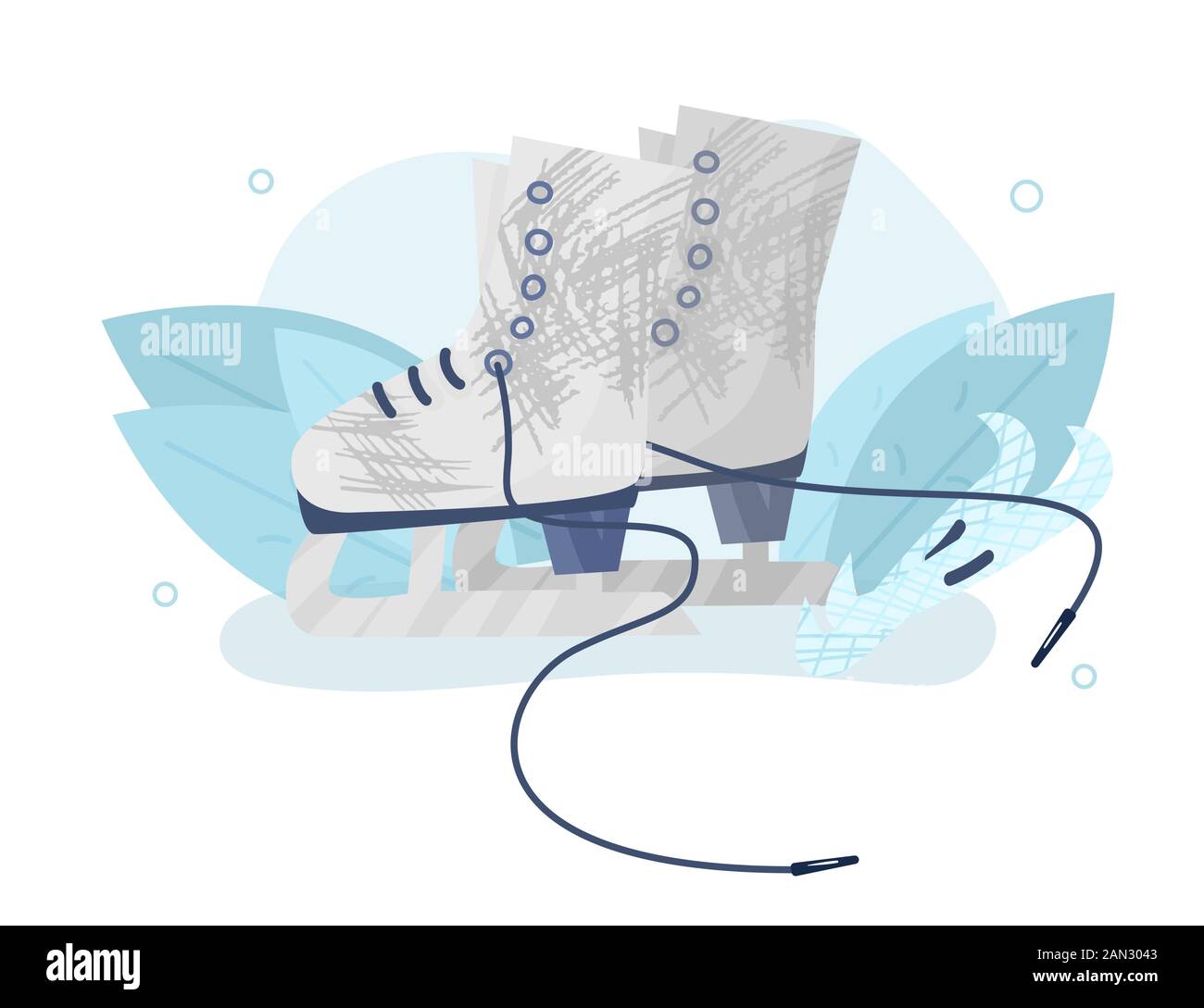 Figure skate concept. Sport equipment isolated. Pair of ice skates with ...