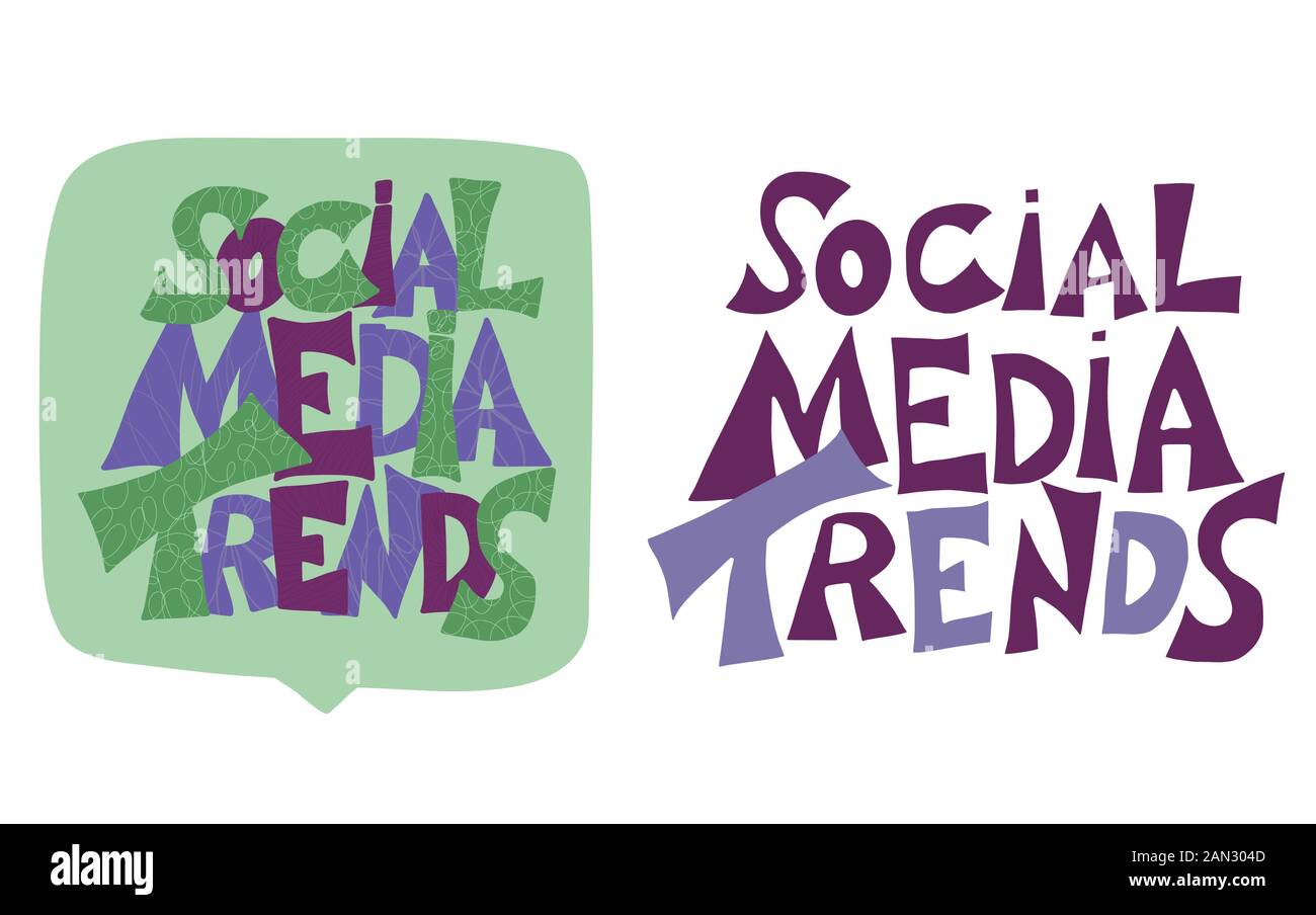 Social media trends quotes. Hand drawn message. Stylized title. Vector ...